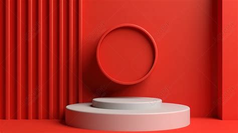 3d 렌더링된 그림 빨간색 배관 배경을 갖춘 세련된 추상 연단 연단 배경 제품 디스플레이 배경 빨간색 배경 이미지 Hd 연단 제품 디스플레이 빨간색 배경 사진