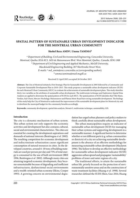 Pdf Spatial Pattern Of Sustainable Urban Development Indicator For