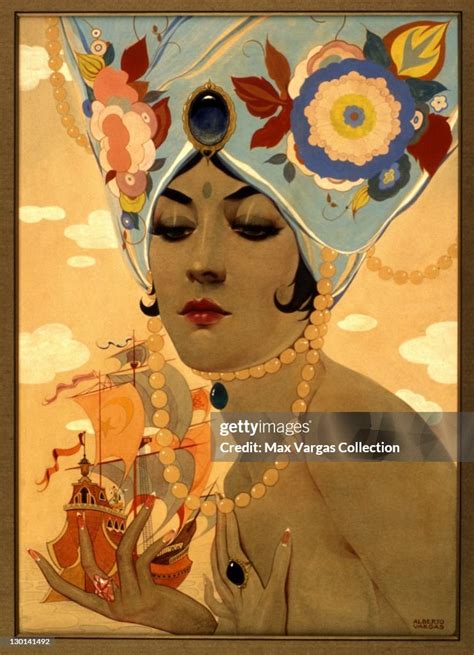 Circa 1920s Pin Up Art By Alberto Vargas Of The Persion Queen And
