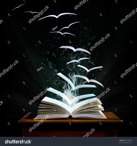Стоковая фотография 29736928: Волшебный мир чтения: волшебная книга со ...