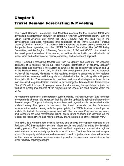 Chapter 8 Travel Demand Model Forecasting Modeling Download Free Pdf Transport