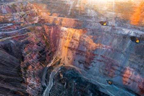 Premium Photo Aerial View Of An Open Pit Of Iron Ore Resource Mining