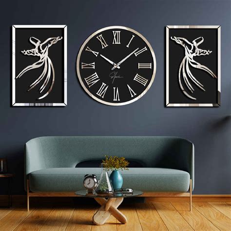 Modern 3 Piece Wall Clock Set Sama Shopipersia