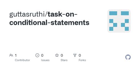 Github Guttasruthitask On Conditional Statements