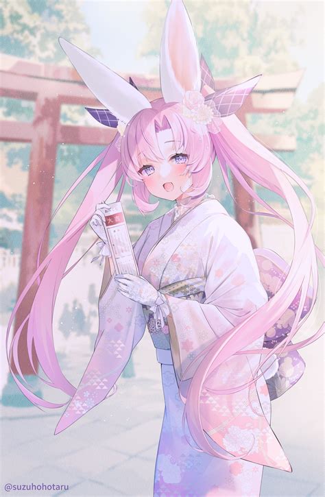 Suzuho Hotaru Original Highres 1girl Animal Ears Choker Floral