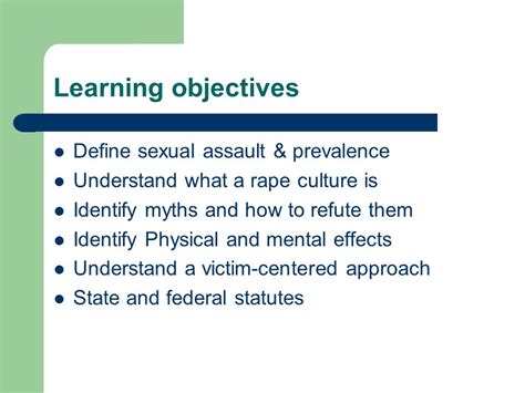 Understanding Sexual Assault Wyoming Foundations In Victim Services Ppt