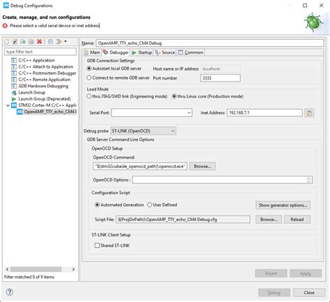 how to debug thru linux core the stm32mp1 m4 co