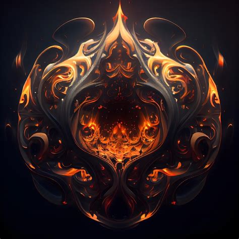 Premium Ai Image Abstract Fire Flames On Black Background Fantasy Fractal Texture Digital Art