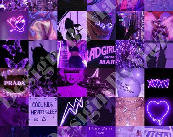Purple Vibe Aesthetic Quotes Etsy Purple Photo Wall Purple Wall