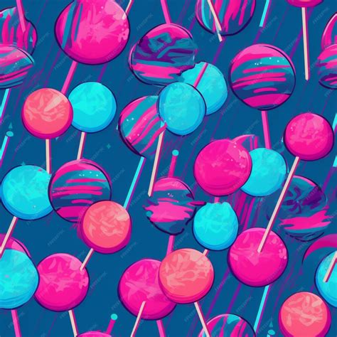 Premium Ai Image A Pattern Of Colorful Lollipops With The Word Candy On The Bottom