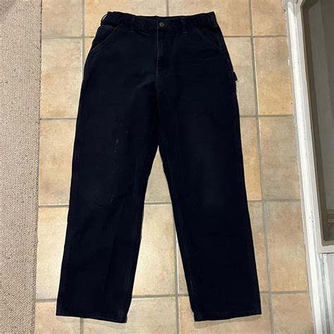 Vintage Black Carhartt Carpenter Pants Mens Size 34x32 Depop