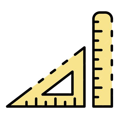 Premium Vector Wood Ruler Icon Outline Wood Ruler Vector Icon Color Flat Isolated