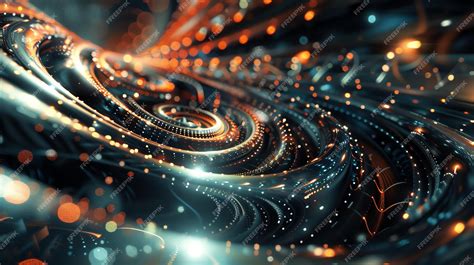 Premium Photo 3d Rendering Of Glowing Orange Particles In A Spiral Shape The Particles Are