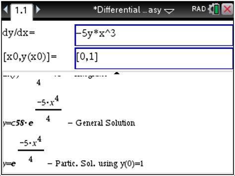 Tinspire Cx Cas Solving 1 Order Differential Equations Step By