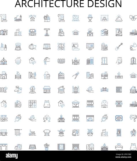 Architecture Design Outline Icons Collection Design Architecture