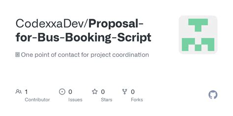 github codexxadev proposal for bus booking script one point of