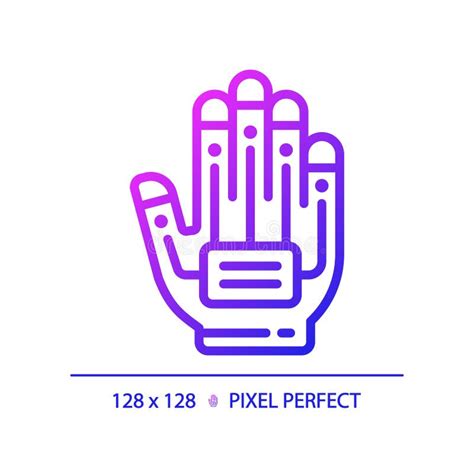 2d Thin Linear Gradient Haptic Glove Icon Stock Vector Illustration