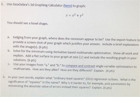 Solved Use GeoGebra S D Graphing Calculator Here To Chegg
