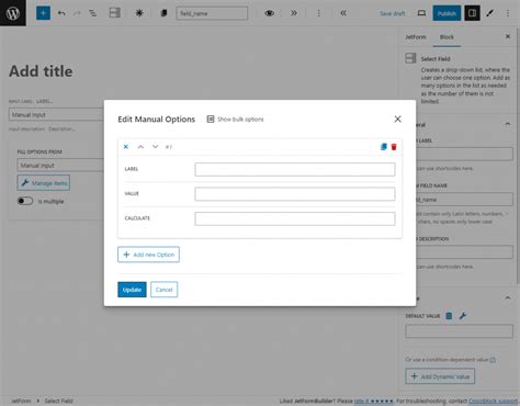 multi optional field source settings jetformbuilder crocoblock