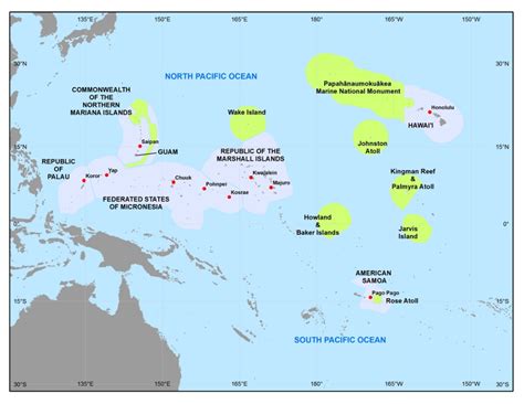 Map Of The U S Pacific Islands Region