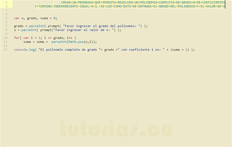 Ciclo For Javascript Valor Polinomio Completo Tutorias Co