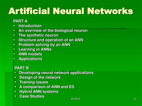 ppt ict619 intelligent systems topic 4 artificial neural networks