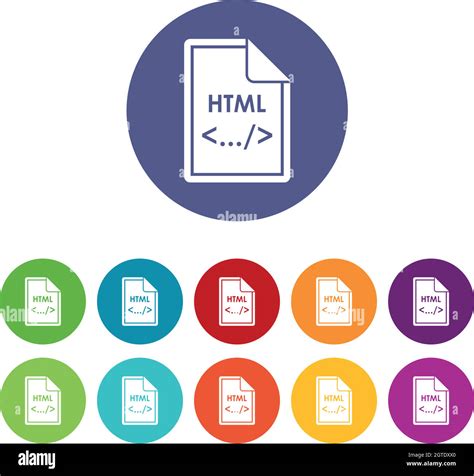 File Html Set Icons Stock Vector Image And Art Alamy