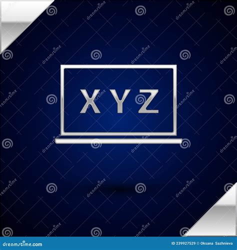 Silver XYZ Coordinate System On Chalkboard Icon Isolated On Dark Blue Background XYZ Axis For