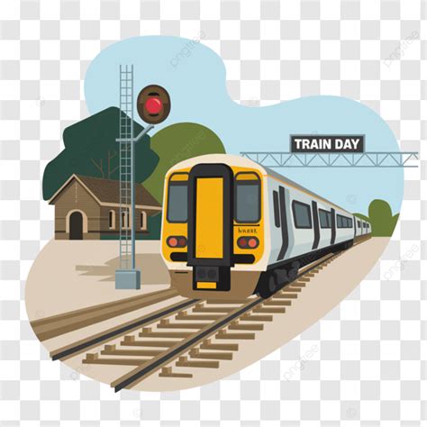 낮에는 역에서 기차 기차역 기차의 날 철도 신호 Png 일러스트 및 이미지 에 대한 무료 다운로드 Pngtree