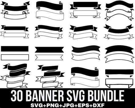 Banner Svg Bundle Ribbon Banner Svg Banner Outline Banners Png