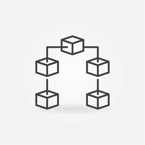 Blockchain Outline Vector Concept Minimal Icon Block Chain Design