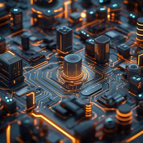 Futuristic Circuit Board With Glowing Blue Lines Stock Image Image Of Board Tech 319784647