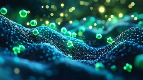 Scientific Illustration Glutamate Molecules Glowing Stock Illustration