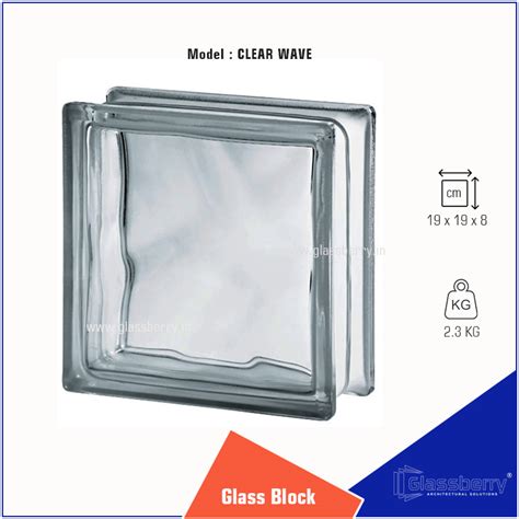 Clear Wave Glass Block Glassberry Architectural Hardware
