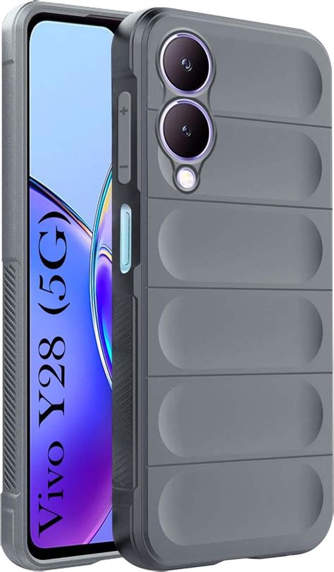 Jkobi Back Cover Case For Vivo Y28 5G Matte Liquid Silicone Micro Fiber Cloth Inside Camera