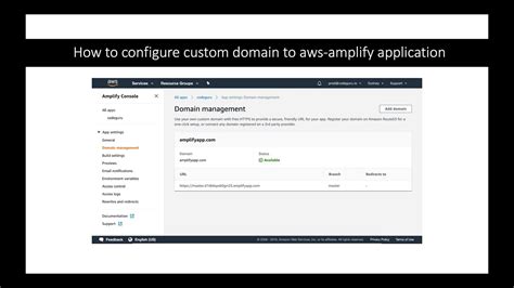 configuring custom domain for aws amplify application youtube
