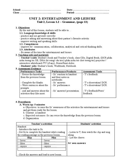 Unit 2 Lesson 1 2 Grammar Pdf Education Theory Linguistics
