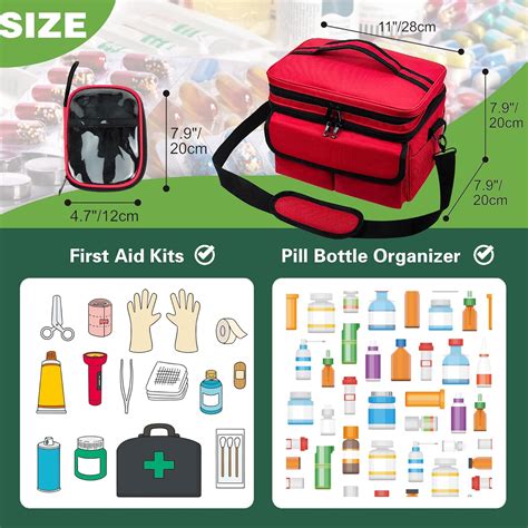 Ronchil Bolsa De Almacenamiento De Medicamentos Organizador De Botellas De Píldoras Con Bolsa