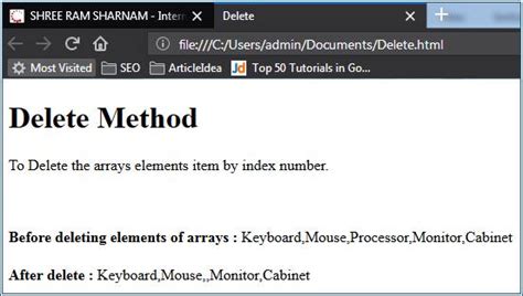 Working With Arrays In Javascript
