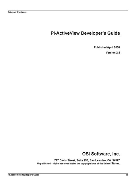 Pi Activeview Developers Guide Published April 2000 Version 2 1 Pdf Websites World Wide Web