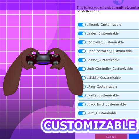 Rigged And Controllable Game Controller Vtuber Asset Color Customizable Idle Animation Toggle Etsy