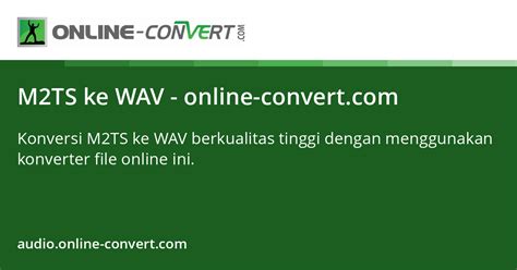 M2TS Ke WAV Online Convert Com