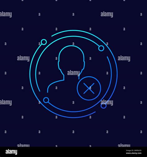 Delete Profile Icon Erase Personal Data Linear Stock Vector Image