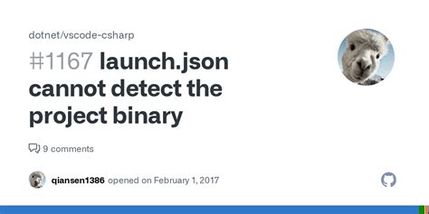 launch json cannot detect the project binary · issue 1167 · dotnet vscode csharp · github