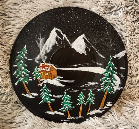 Грамофонна плоча с рисунка Зимна картинка Handmastersbg