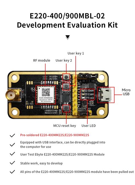 Llcc68 Lora Module Testing Board Cdebyte E220 400mbl 02 Usb Interface