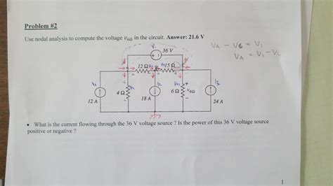 Solved Problem Use Nodal Analysis To Compute The Voltage Chegg