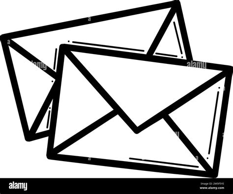 Newsletter Line Vector Icon Outline Email Envelope With Letter Vector