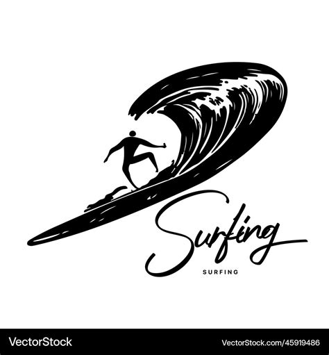 Surfing Logo Design Surfer And Wave Royalty Free Vector