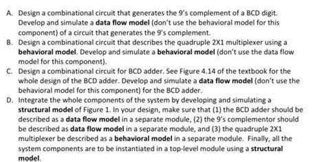 Solved Project BCD Adder Subtractor Circuit Due Monday Chegg Com